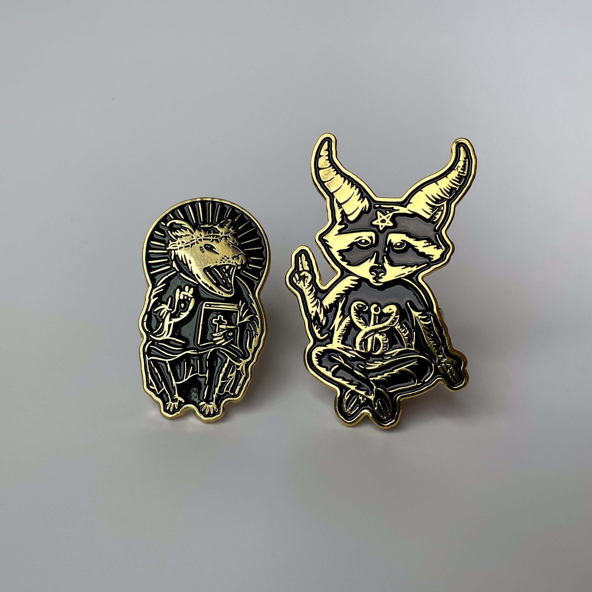 Eat Trash Praise Jesus Gold Enamel Pin